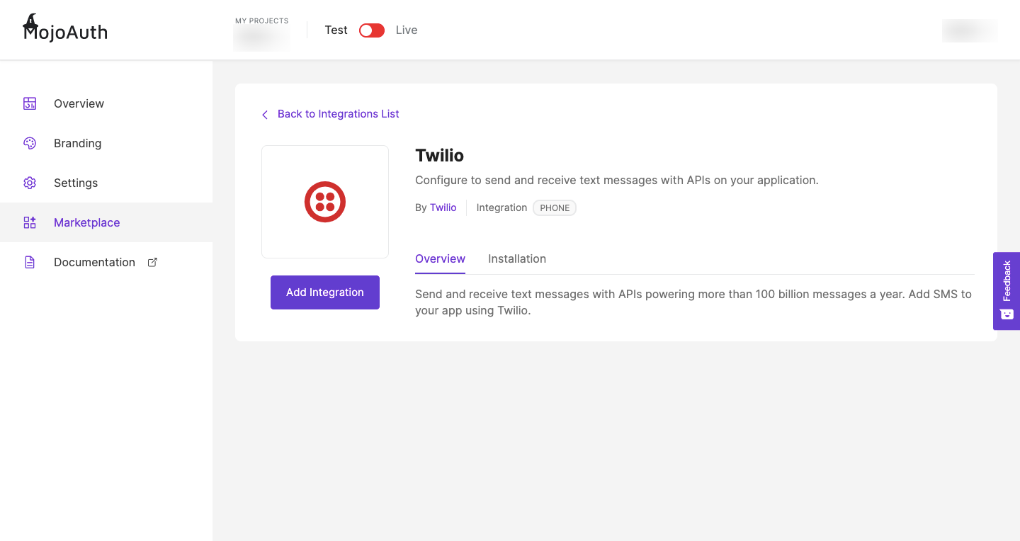SMS Authentication - MojoAuth